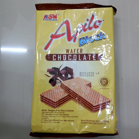 APILO BLOCK WAFER CHOCO 250G | eBelanja.id