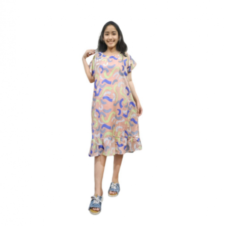Daster Ruffle Series Motif Wave | eBelanja.id